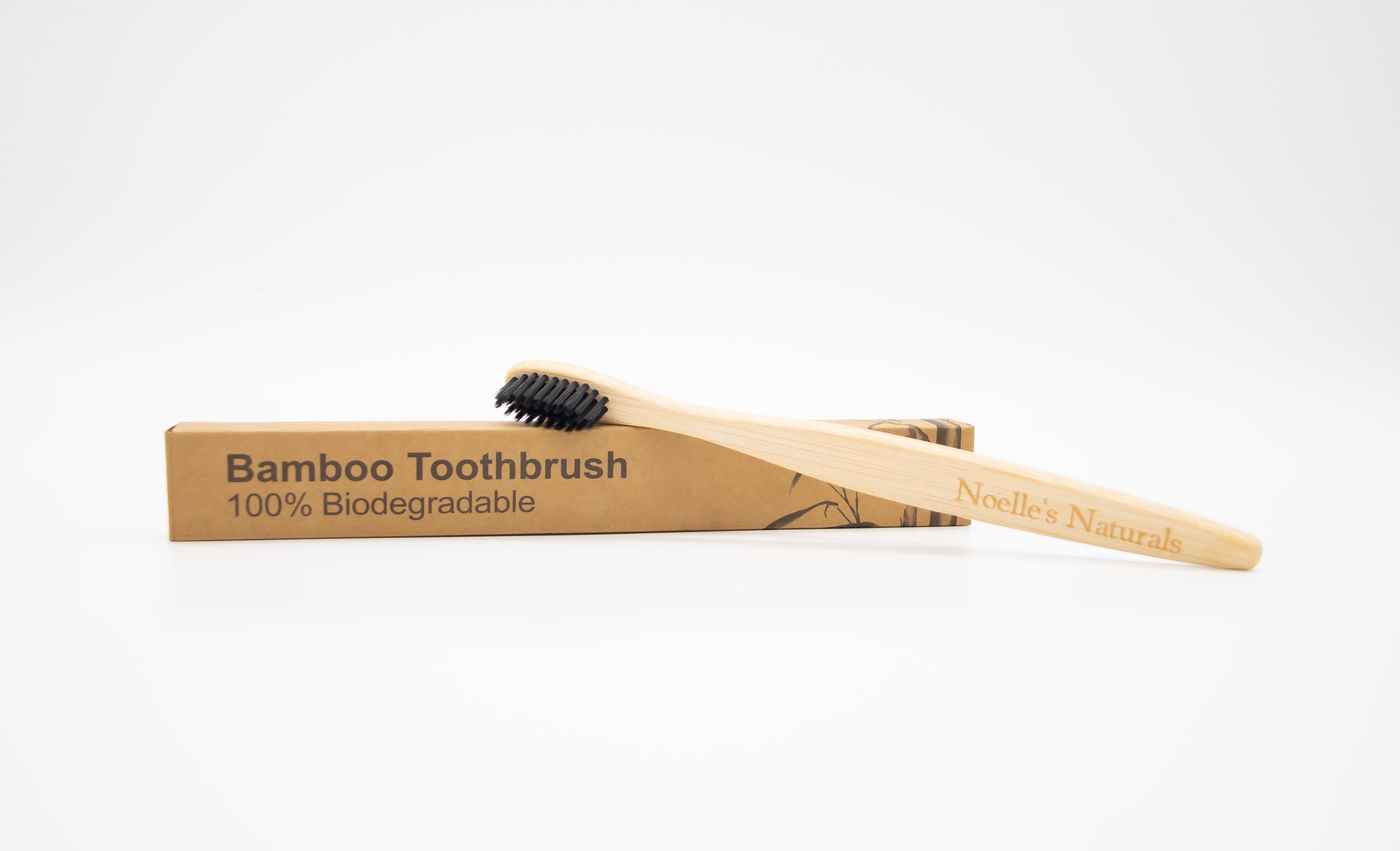 Natural 100% Bamboo Toothbrush [Charcoal Infused Soft Bristles ...